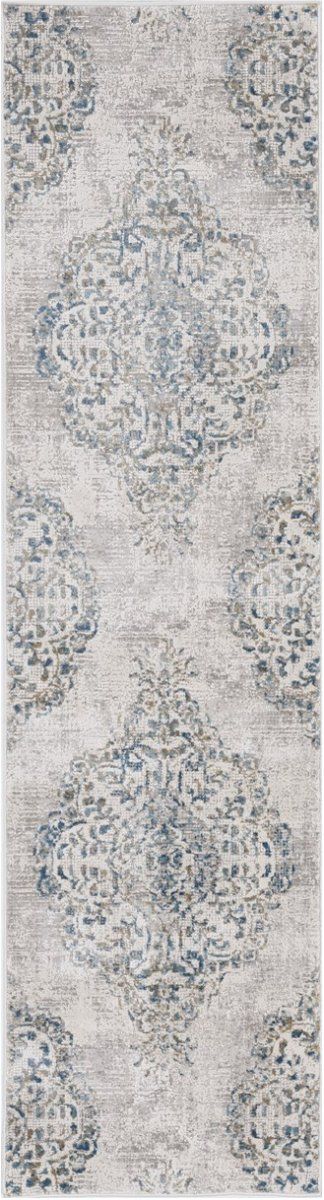 KAS Rugs Generations Ivory/Teal Charlotte 2'x8' Runner | Colder's ...
