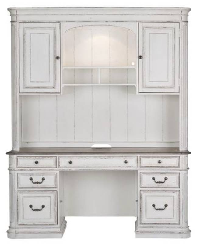 Antique white desk with hutch store