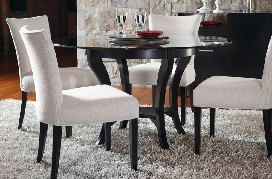 Table à manger ronde en verre transparent TBRGL-0120 de Bermex ...