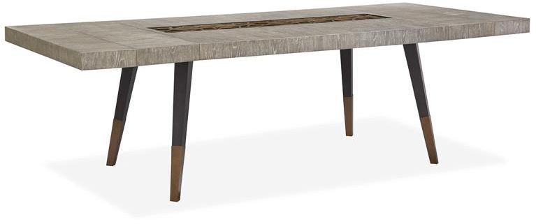 Magnussen Home® Ryker Coventry Grey Rectangular Dining Table with Black ...