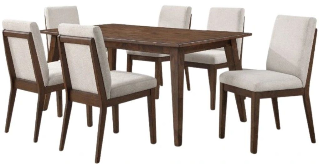 Steve Silver Co. Canton 7-Piece Brown Cherry/Oatmeal Dining Set ...