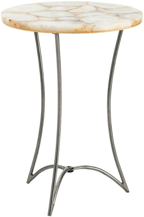 Crestview Collection Bengal Manor Harlow Cream Agate Top Accent Table ...