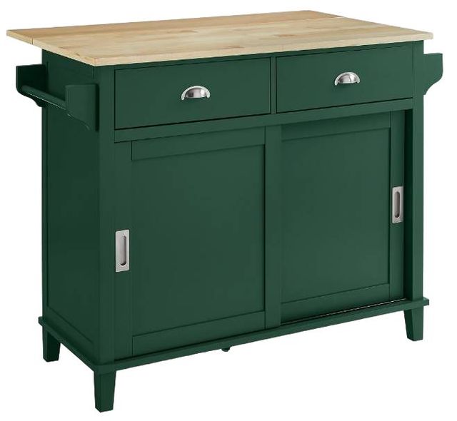 Crosley Furniture® Cora Emerald Green Drop Leaf Kitchen Island | Big ...