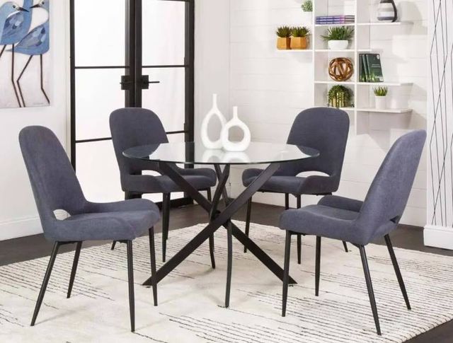 Cramco Eclipse/Amore 5-Piece Black/Denim/Matte Black Dining Set ...