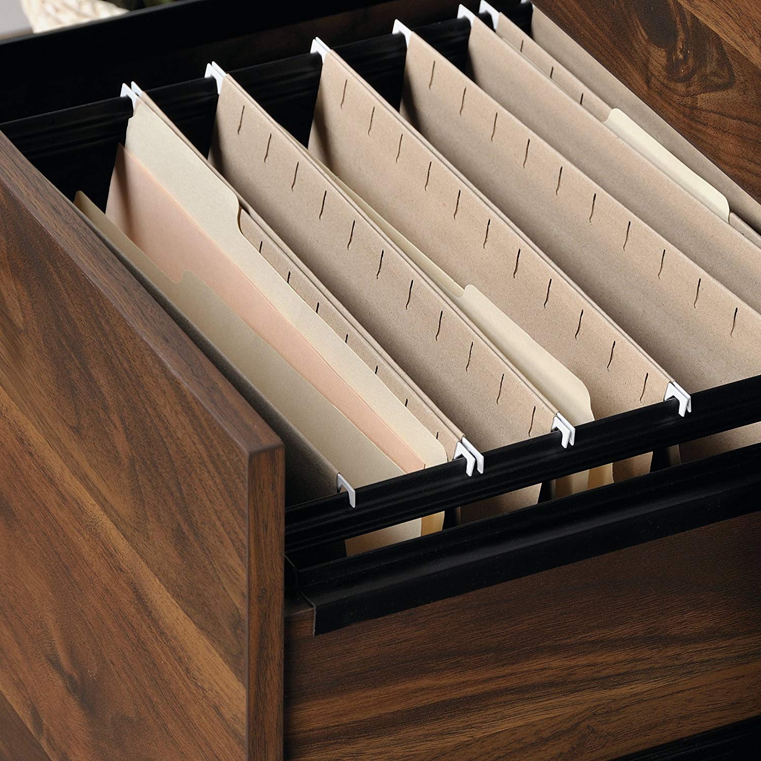 Sauder Harvey Park Grand Walnut Narrow Bookcase Economy Furniture