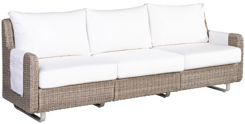Flexsteel Vista Natural Warm Gray Canvas Outdoor Sofa Liddiard Home Furnishings