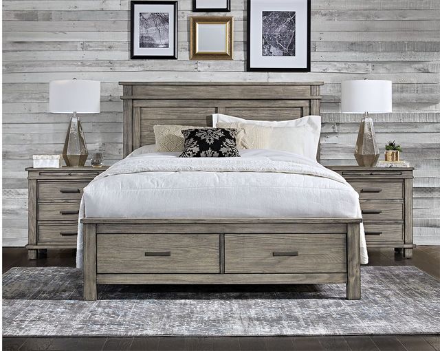 A-America® Glacier Point Grey Stone Queen Storage Bed | Pruitt's Fine ...