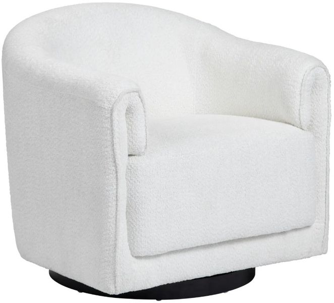 Crestview Collection Kara White Swivel Accent Chair | Courtside ...