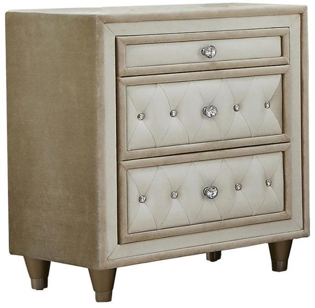 Coaster® Antonella Camel/Champagne Nightstand | Furniture Time