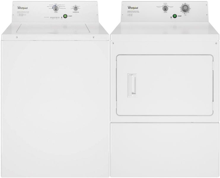 Whirlpool Commercial White Top Load Washer & Electric Dryer Laundry ...