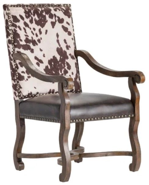 Crestview Collection Mesquite Ranch Leather and Faux Cowhide Armchair ...