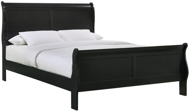 Elements International Louis Philippe Black Twin Sleigh Bed | Pruitt's ...