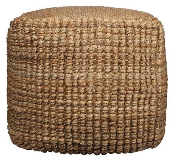 LR Home Natural Jute Pouf | Fairbury Furniture | Fairbury, IL
