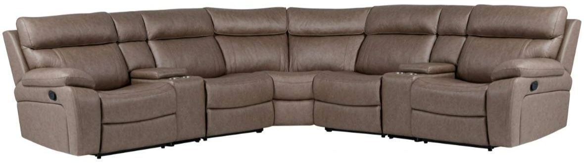 Parker House® Theon 7-Piece Stokes Toffee Manual Reclining Sectional ...