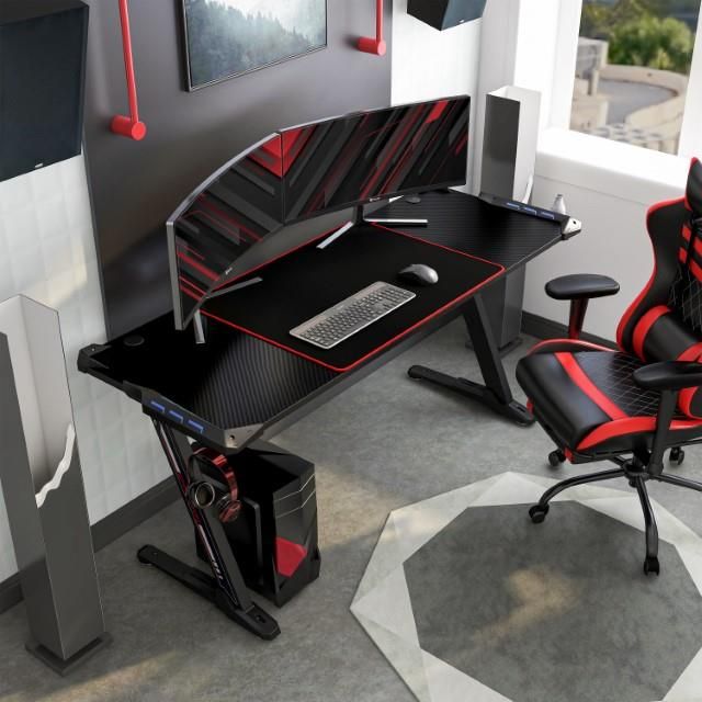 Furniture of America® Black Gaming Desk | The Furniture Connection ...