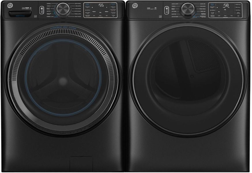 GE® Carbon Graphite Front Load Washer & Electric Dryer Laundry Pair ...