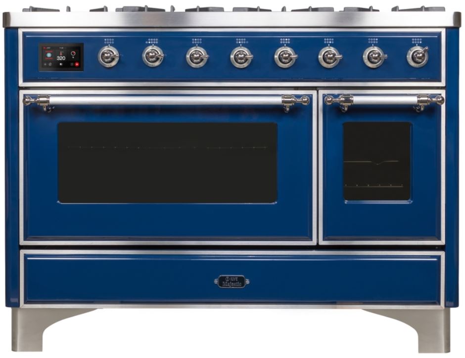 Ilve Majestic II Series 48 Blue Freestanding Dual Fuel Natural Gas Range Boyle Appliance Mattress Center