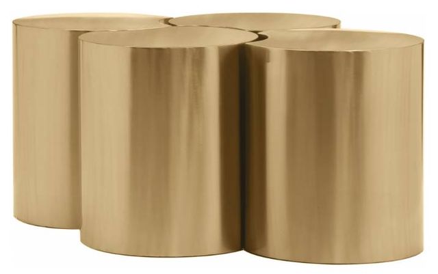 Meridian Furniture Dimple 4-Piece Gold 16" Modular Nesting Coffee Table ...