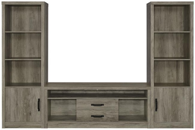 Coaster Burke 3 Piece Grey Driftwood Entertainment Center Store For Homes Furniture Flooring Newton IA
