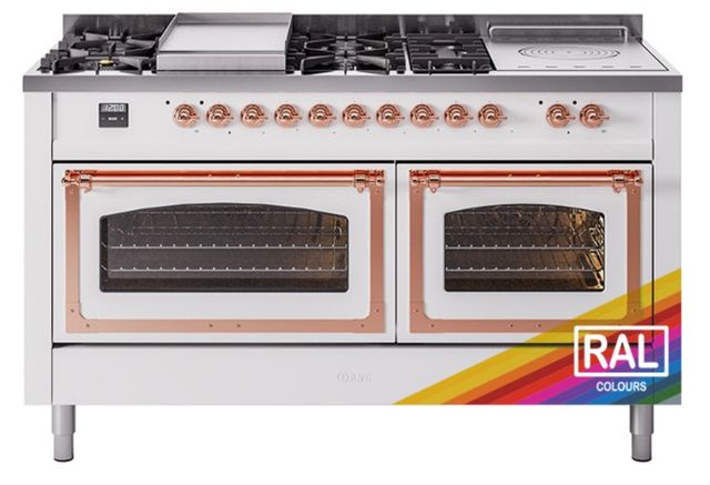 Ilve® Nostalgie II 60'' Custom RAL Color Natural Gas Freestanding Dual ...