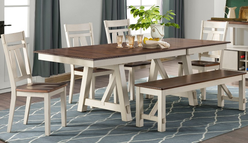 American Wholesale Furniture Laurel Manor II 6 Piece Cherry White Dining Set Midwest Clearance Center St. Louis area