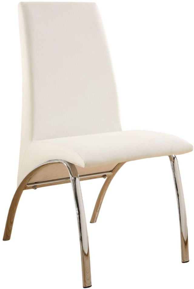 Furniture of America® Glenview 2-Piece White/Chrome Side Chair Set ...