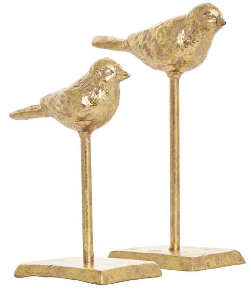 Deco Marche 2-Piece Gold Metal Bird Sculpture Set | Fischer Furniture ...
