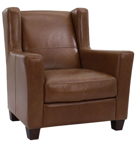 Soft Line 4867 Chestnut All Leather Wing Chair | Miskelly Furniture