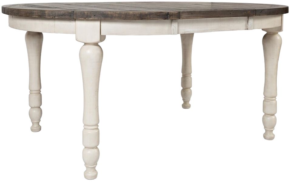 Jofran Inc. Madison County Barnwood Round to Oval Dining Table with ...