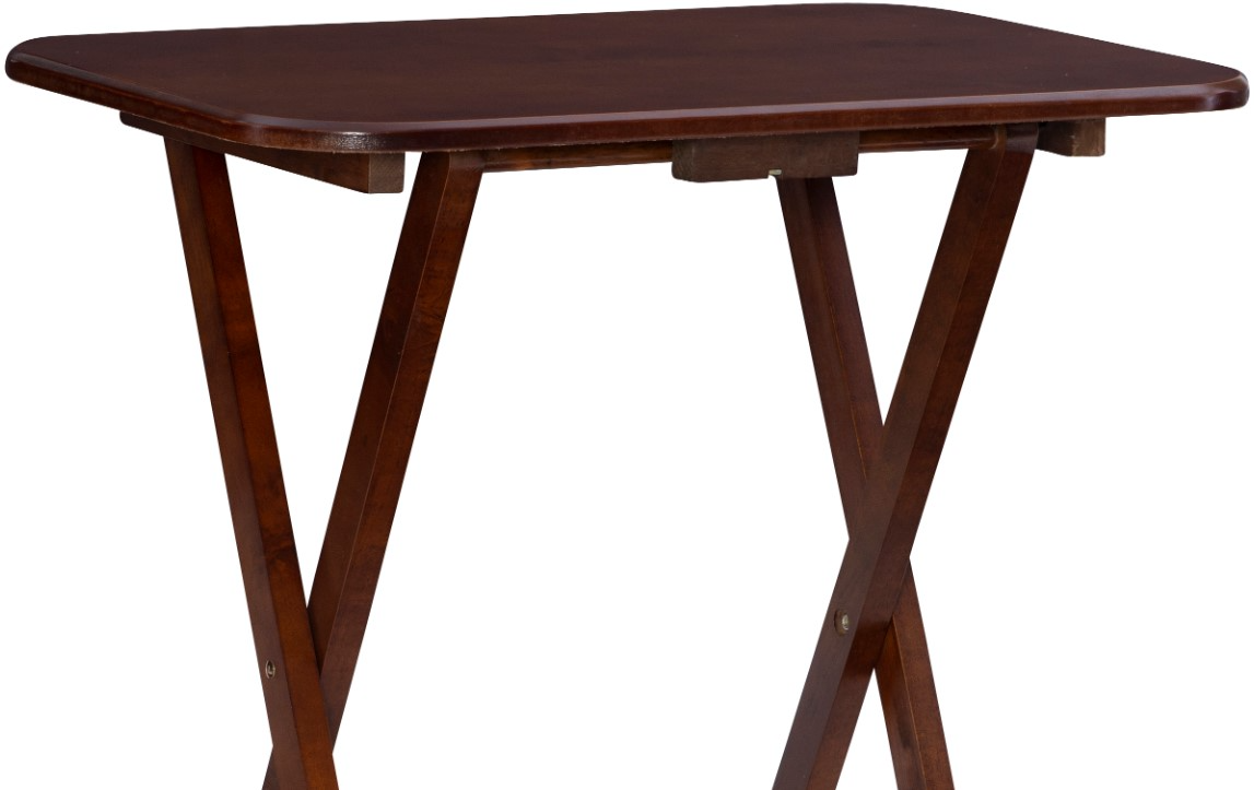 Powell Burke 5 Piece Dark Cherry Tray Table Set Dewey Furniture Vermilion OH