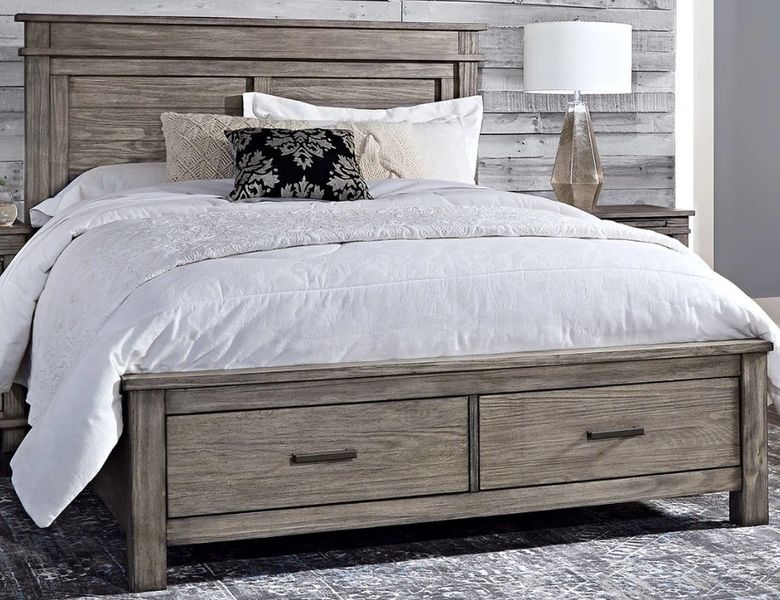 A-America® Glacier Point Graystone Queen Storage Panel Bed | Bob Mills ...