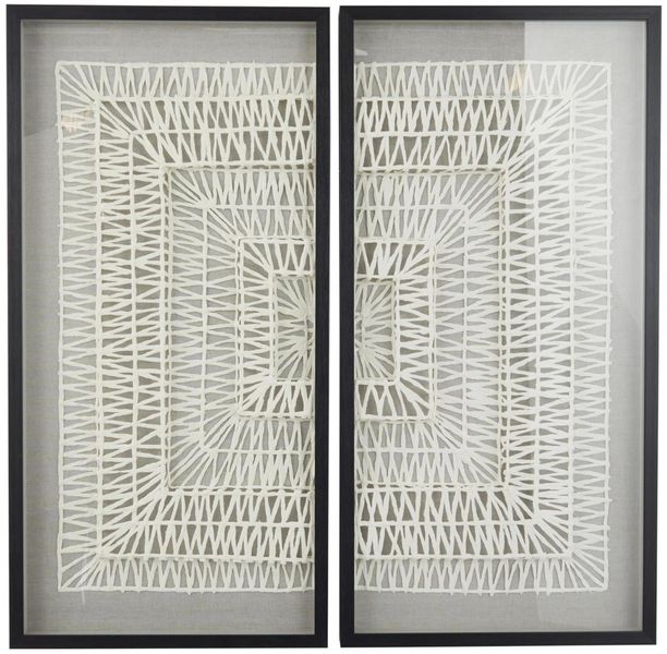 Deco Marche 2-Piece Origami Shadow White Wall Art | Fischer Furniture ...