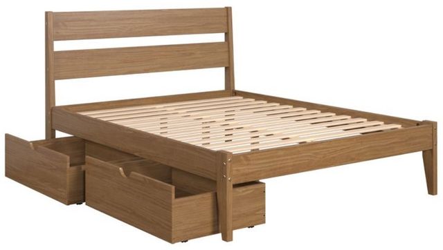 Donco Kids Low Board Urban Oak Platform Bed with Dual Underbed Drawers ...