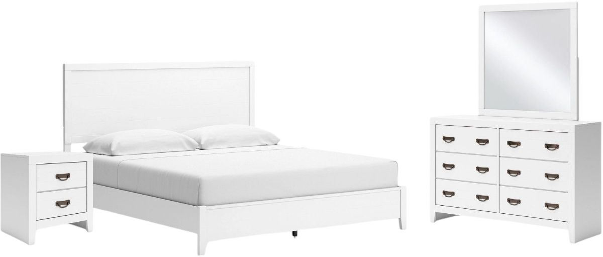 Signature Design by Ashley® Binterglen 4-Piece White King Panel Bedroom ...