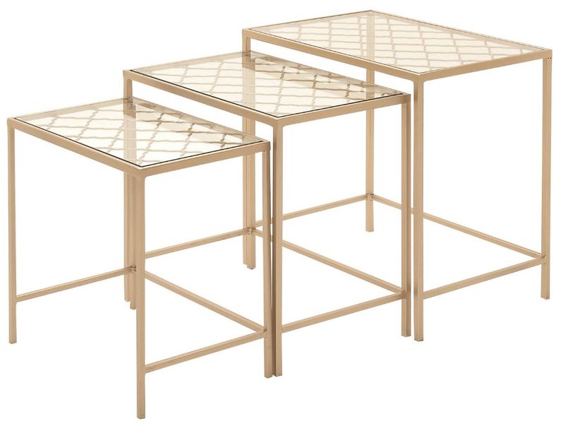 Deco Marche 3-Piece Gold Nesting Table Set | Fischer Furniture | Rapid ...