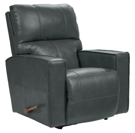 La-Z-Boy® Maddox Slate Leather Manual Rocking Recliner | Kondola's ...