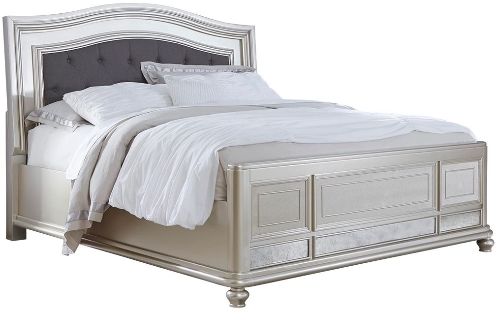 Signature Design by Ashley Coralayne Silver California King Panel Bed Farnham s Furniture Galleries Casper Wyoming