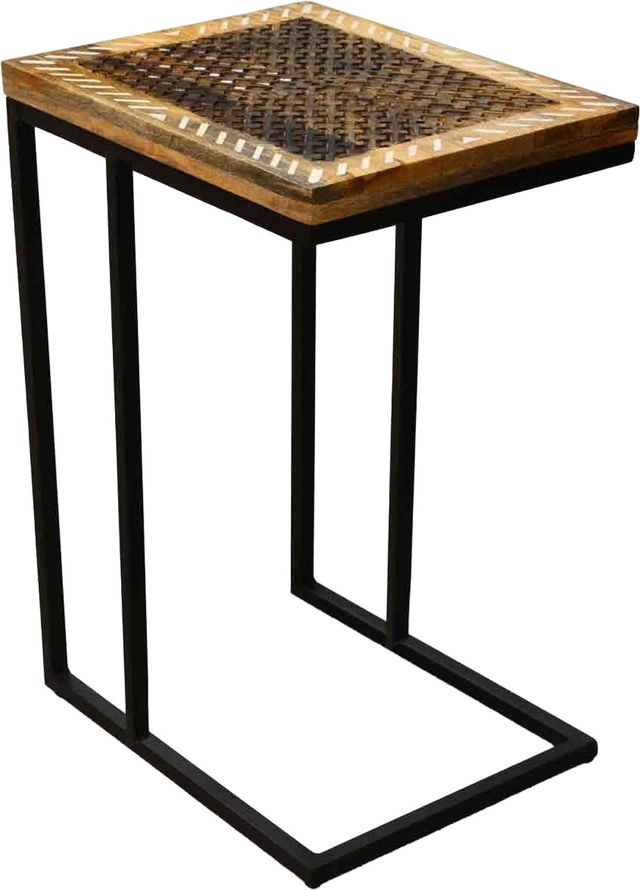 Steve Silver Co. Parris Brown Sofa Server Table with Black Base ...