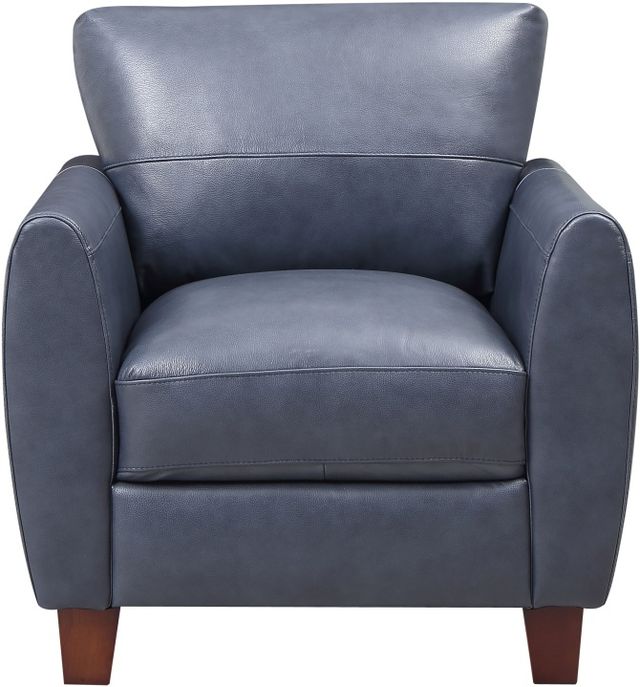 Leather Italia™ Georgetowne Traverse Blue Chair | Fitzgerald Home ...