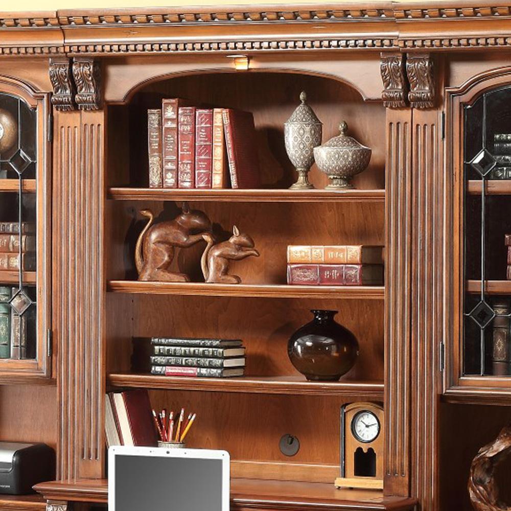 Parker House Huntington Antique Vintage Pecan Library Hutch Great Rooms Furniture and Mattresses