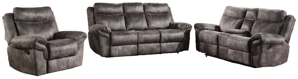 Steve Silver Co. Nashville 3-Piece Gray Manual Reclining Living Room ...