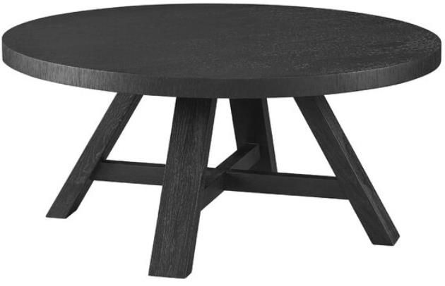 Universal Explore Home™ Modern Farmhouse Black Round Cocktail Table ...