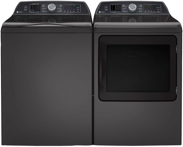GE Profile™ Diamond Gray Top Load Washer & Electric Dryer Laundry Pair ...