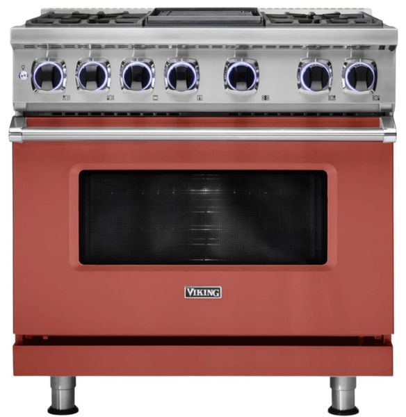 Viking® 7 Series 36" Spiced Cider Pro Style Dual Fuel Range With ...