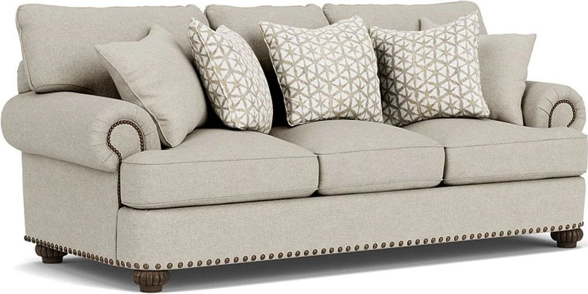 Flexsteel Patterson Silver Driftwood Sofa Sunshine Furniture Tulsa OK