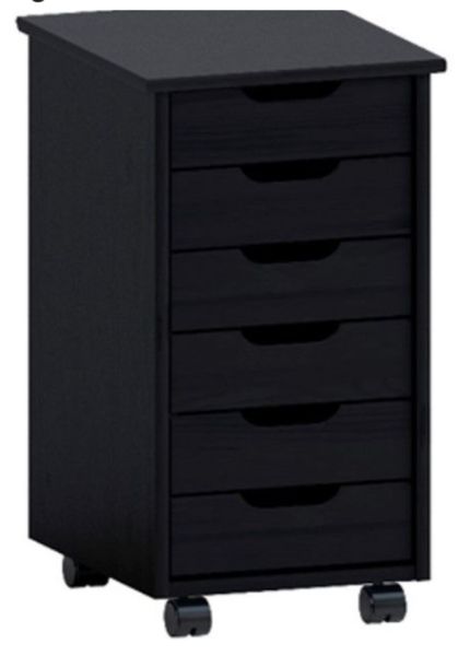 Linon Rudy Black 6-Drawer Rolling Storage Cart | Total Home | Oakes, ND
