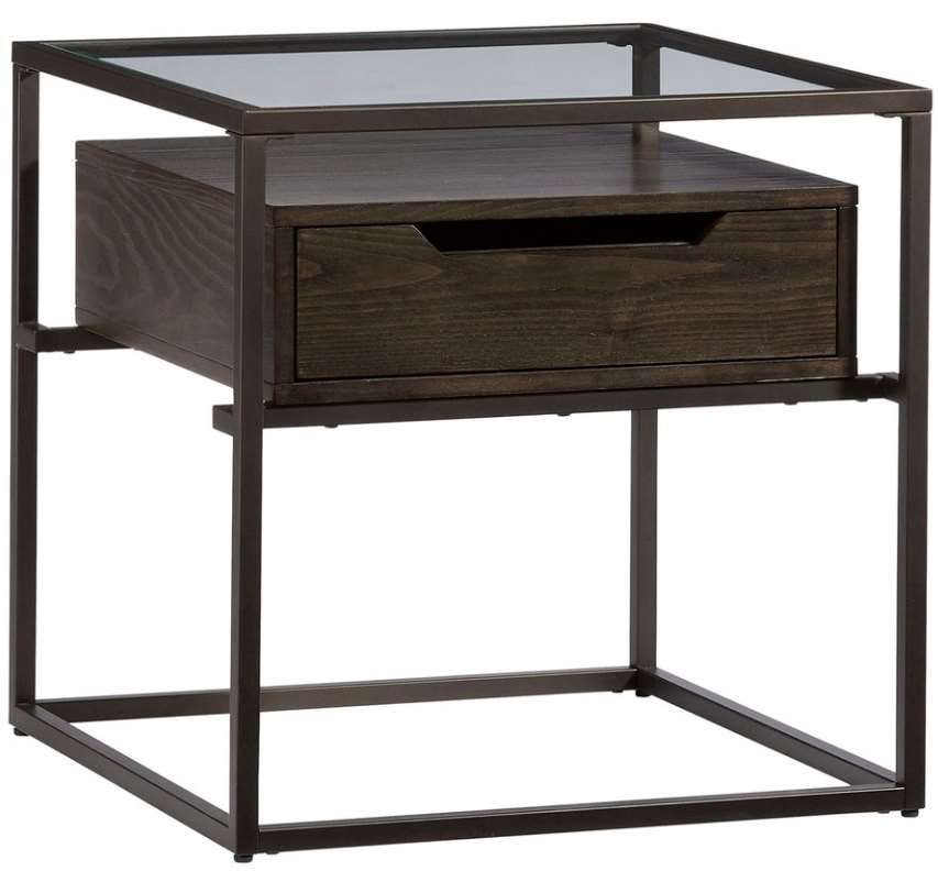 Progressive® Furniture Presidio Contemporary Umber End Table with Dark ...