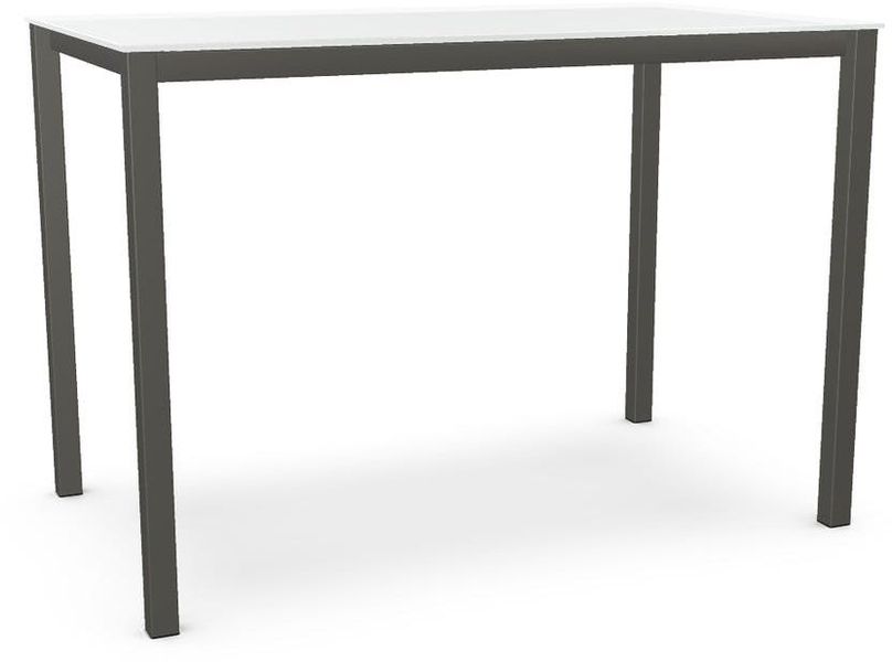 Amisco Customizable Ricard 42" White Glass Bar Table | Marshall's Home ...