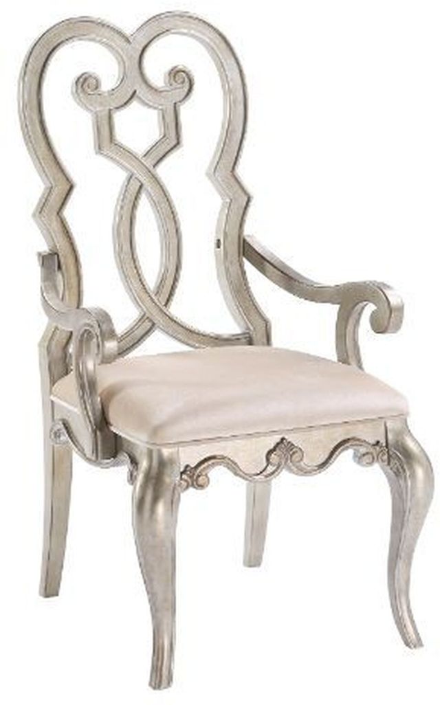 ACME Furniture Esteban 2-Piece Antique Champagne/Ivory Arm Chair Set ...