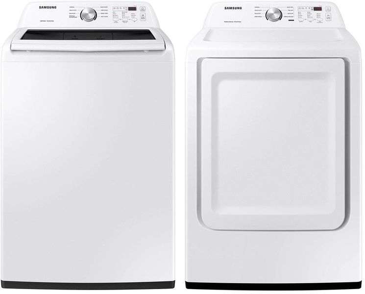 Samsung White Top Load Washer & Electric Dryer Laundry Pair | Famous ...